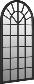 Zahradní zrcadlo černé 90 x 45 cm železo do exteriéru 318348