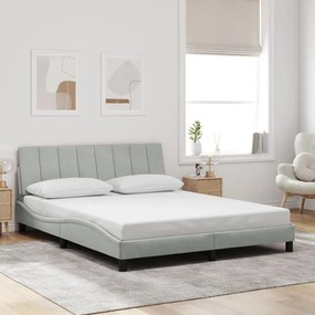 Rám postele bez matrace Hanko světle šedý 160 x 200 cm samet 3207855