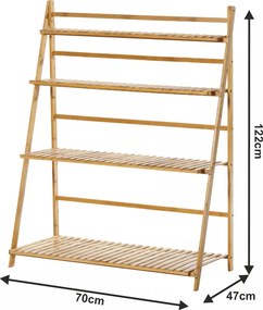 Skládací regál, bambus, Nepel TYP 2 + dárek