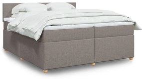 Box spring postel s matrací taupe 200x200 cm textil 3289091