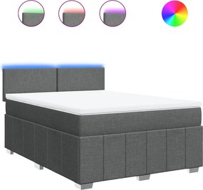Box spring postel s matrací tmavě šedá 140x200 cm textil 3289385