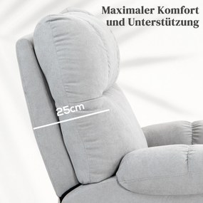 HOMCOM Křeslo pro seniory se stojanem, elektrické, se 3 režimy, 8 masážními body, vyhřívání, pěnové, 91 x 95 x 109 cm, světle šedé| Aosom