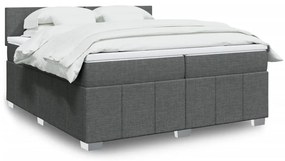 Box spring postel s matrací tmavě šedá 200x200 cm textil 3289469