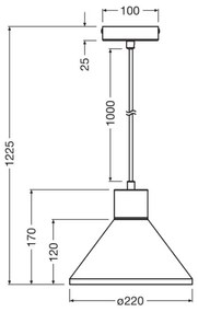 Ledvance - Lustr na lanku DECOR PLASTER 1xE27/25W/230V pr. 22 cm sádra bílá