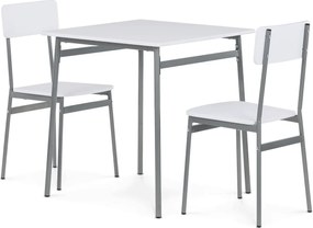 Autronic Jídelní set s 2 židlemi AUT-O2122 Odstín: Bílá