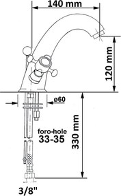 Stojánková umyvadlová baterie ve zlaté barvě Antea – Sapho