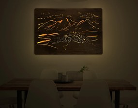 Li-Go "Spišský hrad" světelný obraz s baterií 90x62cm varianta ovládání: manuál/pohybové čidlo, provedení povrchu: dub světlý
