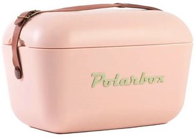 Chladicí box Polarbox Classic 12 l, růžový se zeleným nápisem PolarBox