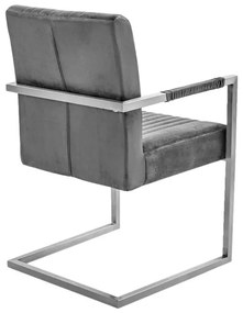 Konzolová židle Boss, šedý samet