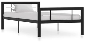 Petromila Rám postele černobílý kov 100 x 200 cm