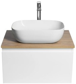Aqualine Aqualine, ALTAIR skříňka s deskou 62,5 cm, bílá/dub emporio, AI267-02