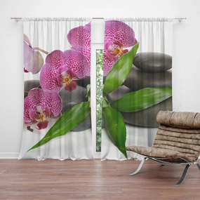 Sablio Závěs Orchideje a kameny: 2ks 140x250cm