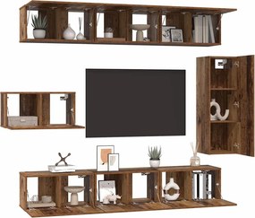 Sestava TV skříněk 8 ks Staré dřevo Kompozitní dřevo 3393132
