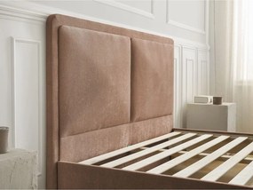 Starorůžová čalouněná čalouněná dvoulůžková postel s roštem 140x190 cm Mara – Bobochic Paris