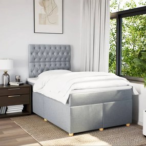 Box spring postel s matrací světle šedá 120x190 cm textil 3291226