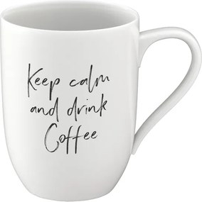 Villeroy&Boch Villeroy & Boch Statement hrnek s uchem Keep Calm and Drink Coffee, 11,5 × 8 × 10,4 cm, 290 ml