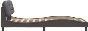 Rám postele bez matrace Hvar šedý 100x200 cm umělá kůže 3207984