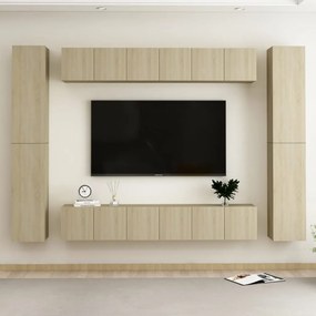 vidaXL 10dílný set TV skříněk dub sonoma kompozitní dřevo