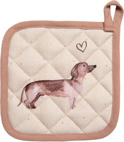 Bavlněná chňapka - podložka s jezevčíkem Dachshund Love - 20*20 cm