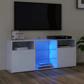 vidaXL TV skříňka s LED osvětlením 120x30x50 cm [804301] Barva: bílá s vysokým leskem