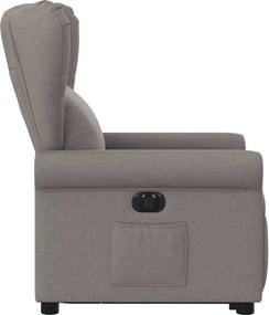 Elektrické zvedací polohovací křeslo taupe textil 3303401
