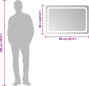 Koupelnové zrcadlo s LED osvětlením 90x60 cm 151790