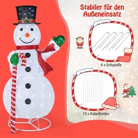 Costway Svítící vánoční sněhulák 150 cm s LED osvětlením