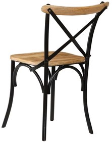 Petromila Židle s křížem 4 ks černé masivní mangovníkové dřevo