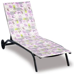Bellatex Polstr na plážové lehátko 55x195 cm, potah na zip patchwork lila