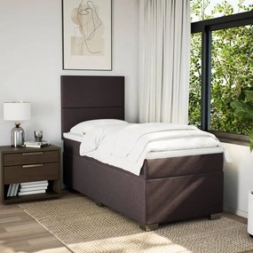 Box spring postel s matrací tmavě hnědá 90x200 cm textil 3292667