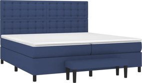 Box spring postel s matrací modrá 200x200 cm textil 3136947