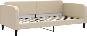Válenda s přistýlkou a zásuvkami krémová 100 x 200 cm textil 3196861