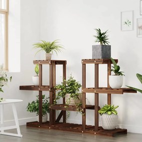 vidaXL Stojan na květiny 110 x 25 x 73 cm masivní jedlové dřevo [362854] Barva: Hnědá