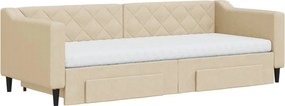 Válenda s přistýlkou a zásuvkami krémová 80 x 200 cm textil 3197479