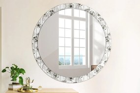 Kulaté dekorativní zrcadlo Maki květiny fi 100 cm