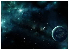 Skleněný obraz - Život ve vesmíru (70x50 cm)