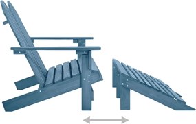 vidaXL Marketos 2místná zahradní židle Adirondack s podnožkou jedle modrá