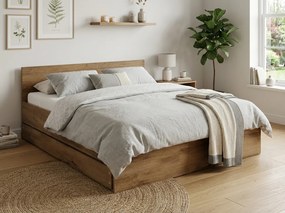 Postel ELISA 140 x 200 cm, dub artisan Matrace: Matrace Coco Maxi 20 cm, Rošt: S laťkovým roštem