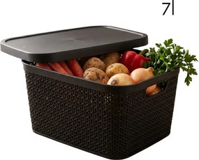Multifunkční koš s víkem, úložný box s víkem 7l ALTOM - černý