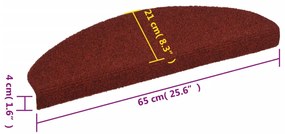vidaXL Marketos Samolepící nášlapy na schody 15 ks vpichované 65x21x4cm červené