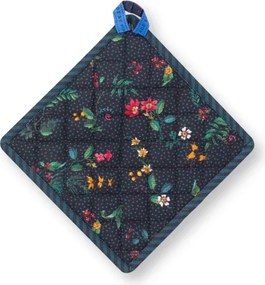 Pip Studio Berry Blues podložka pod hrnec 22x22cm, tmavě modrá (Bavlněná podložka pod hrnec)