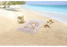 Růžovo-béžová plážová osuška 75x150 cm – Good Morning