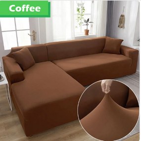 Strečový potah na pohovku či křeslo - jednobarevný Barva: Kávová, Velikost: 4 místné 235-300 cm