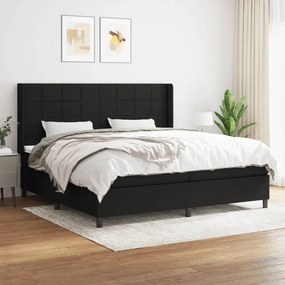 Box spring postel s matrací černá 200x200 cm textil 3131459