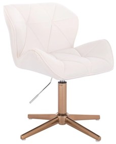 LuxuryForm DESIGN Otočná židle MILANO VELUR na zlatém kříži - bílá