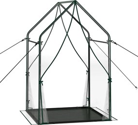 Costway Fóliový mini skleník se 2 rolovacími dveřmi, 90,5 × 90,5 × 152,5 cm