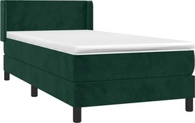 Box spring postel s matrací tmavě zelená 90x190 cm samet 3130814