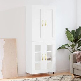 Skříň highboard lesklá bílá 69,5 x 34 x 180 cm kompozitní dřevo