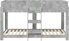 Patrová postel pro děti Betonově šedá 90 x 190 cm 3410534