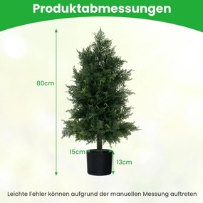 Costway Umělý cedr topiary strom s květináč a slunce odolné listy borovice